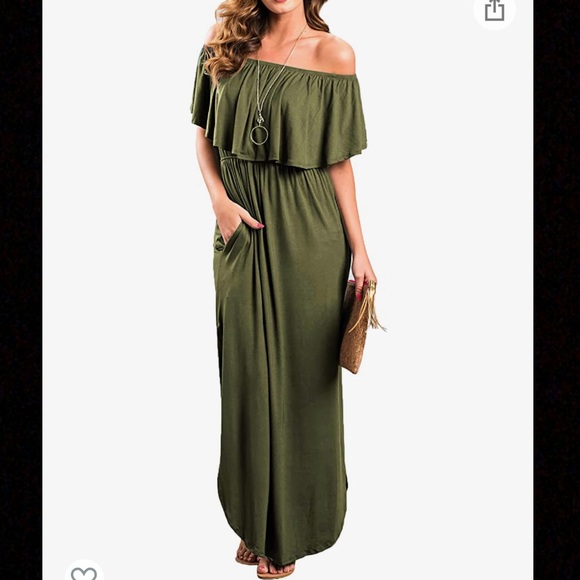 Dresses | Off The Shoulder Ruffle Dress With Side Splits | Poshmark